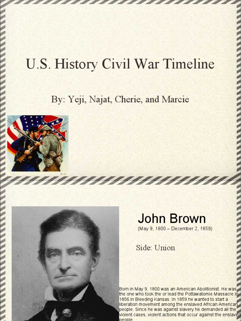 Civil War Key Figures and Battles Timeline | PDF | Confederate States ...