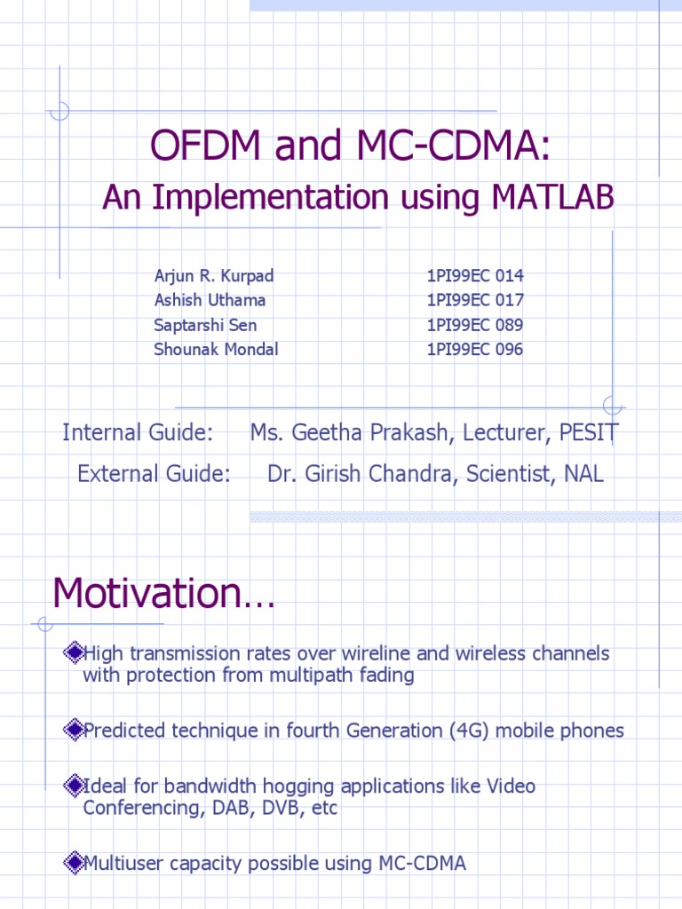 Ofdm and Mc-Cdma:: An Implementation Using MATLAB | PDF | Digital Subscriber Line | Orthogonal ...