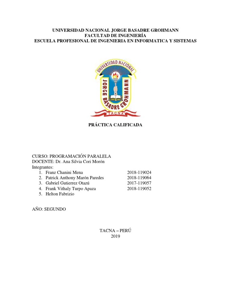 Universidad Nacional Jorge Basadre - Caratula | PDF