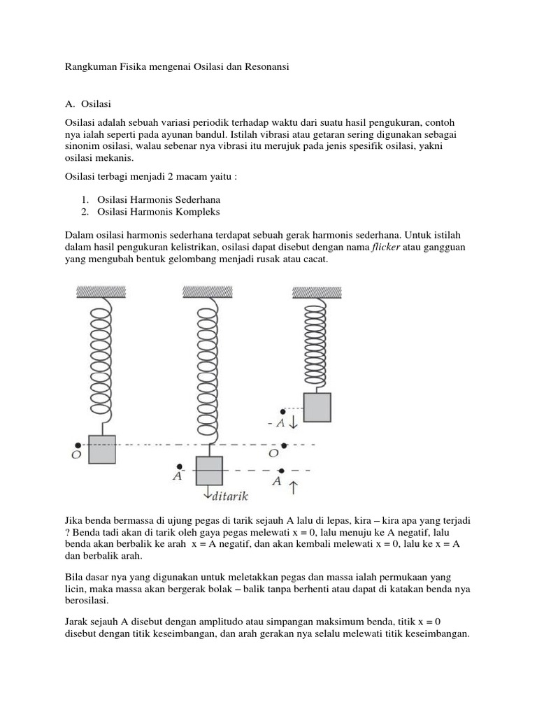 Osilasi & Resonansi Fisika | PDF