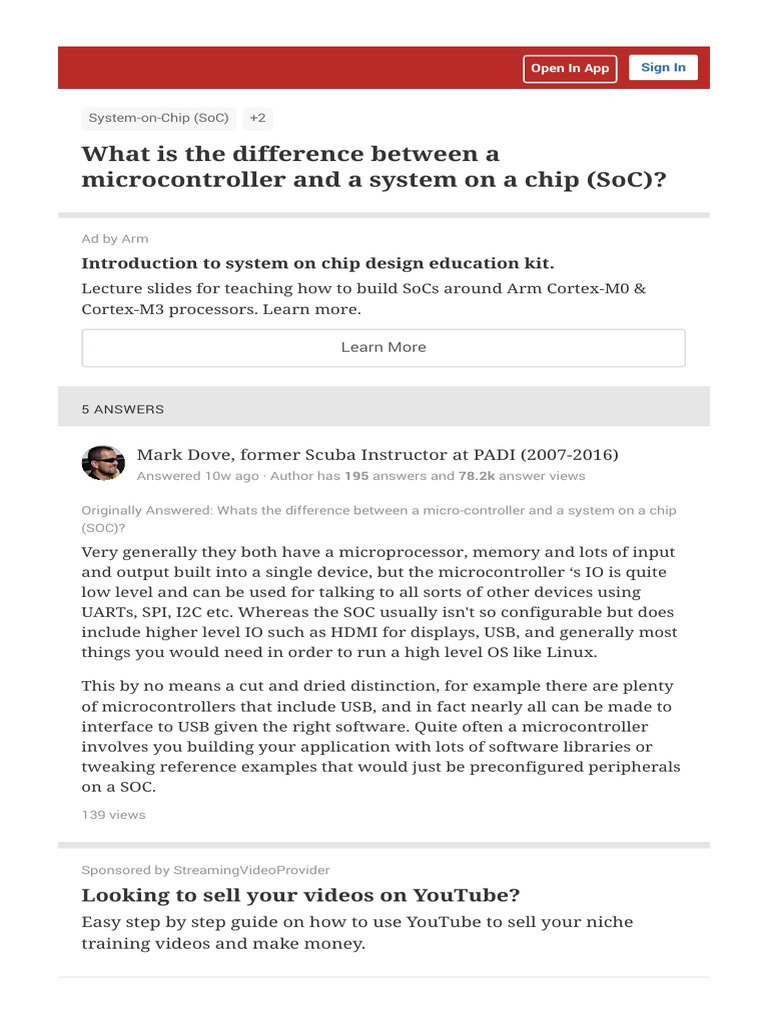 What Is The Difference Between A Microcontroller and A System On A Chip ...