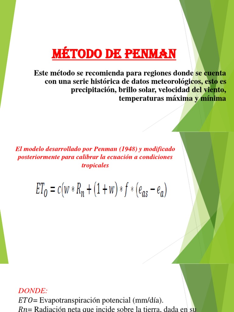 Método de Penman | PDF | Ciencia y matemáticas
