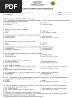 1st Quarter Examination For Applied Economics | PDF | Supply And Demand ...