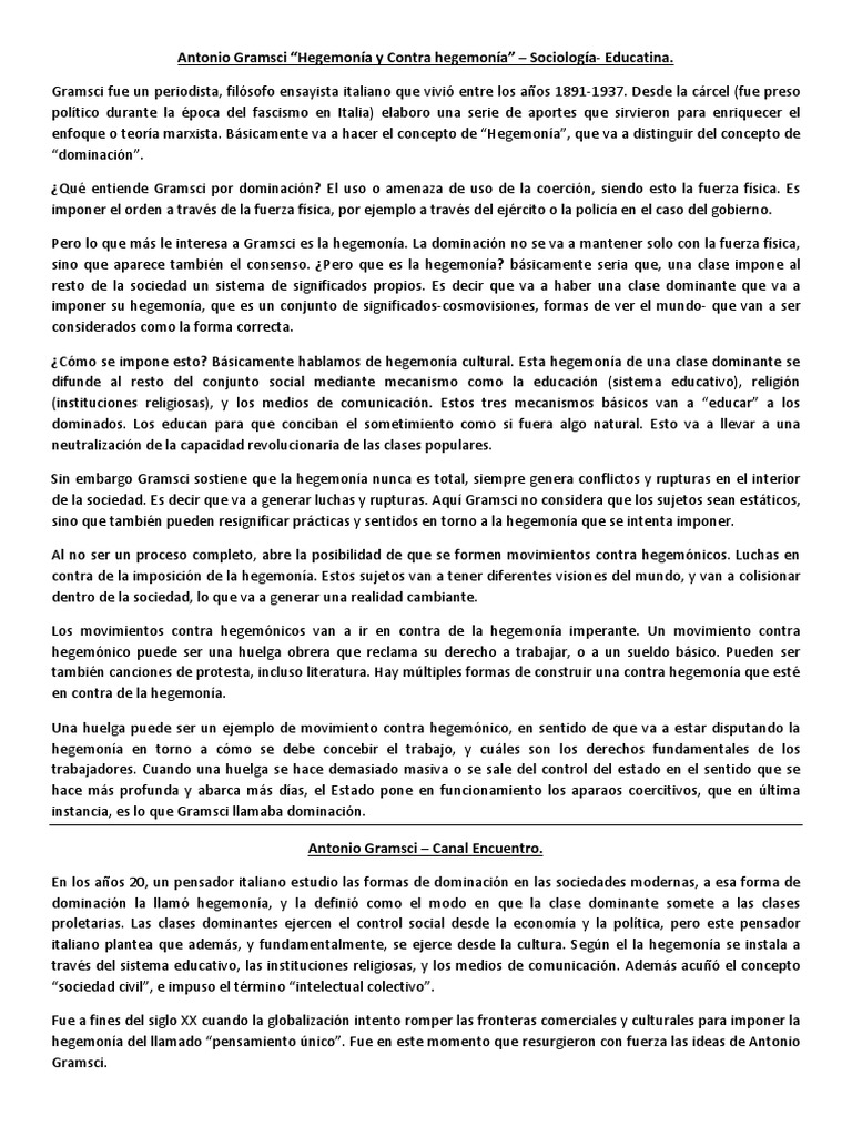 Antonio Gramsci | PDF | Antonio Gramsci | Poder (social y político)