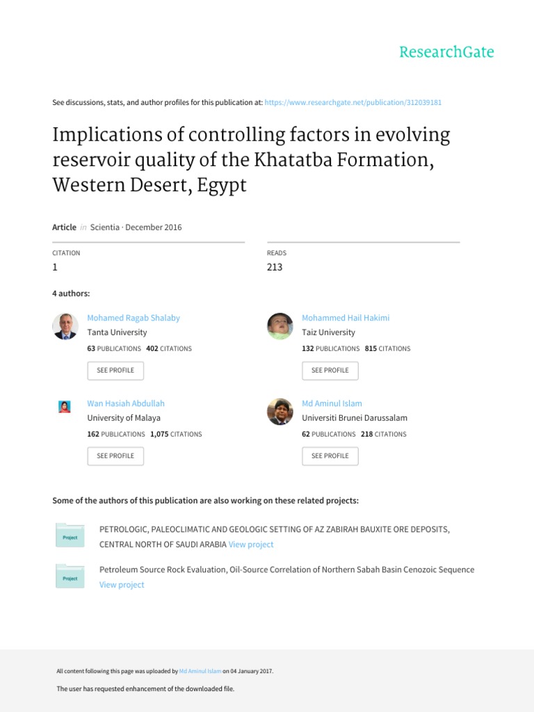 Implications of Controlling Factors in Evolving Reservoir Quality of ...
