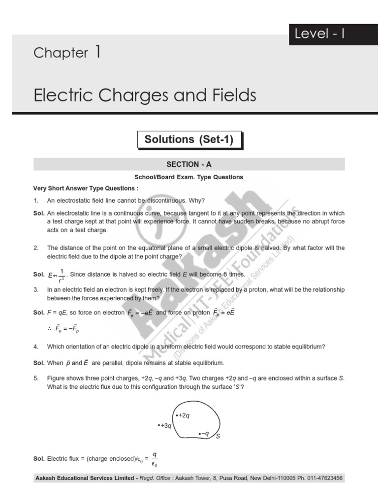 CLS Aipmt-19-20 XII Phy Study-Package-1 Level-1 Chapter-1 PDF | PDF | Electric Field | Electricity