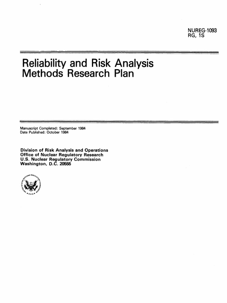 Nureg 1093 PDF | PDF | Reliability Engineering | Risk Management