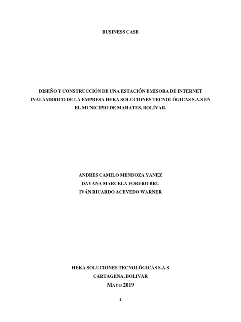 Business Case - Internet Inalambrico MGP | PDF | Wi Max | Internet