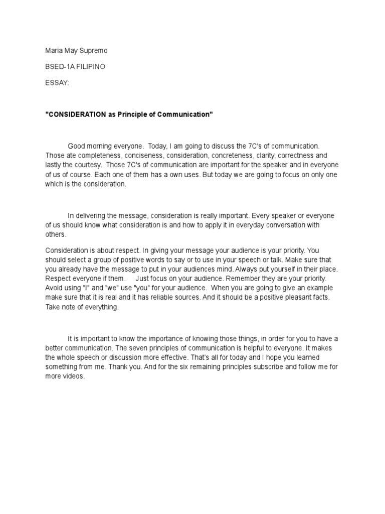 CONSIDERATION As Principle of Communication | PDF