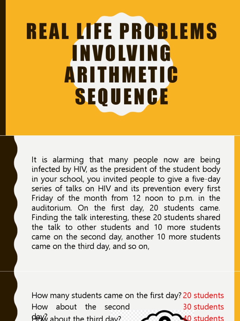 Real Life Problems Involving Arithmetic Sequence | PDF
