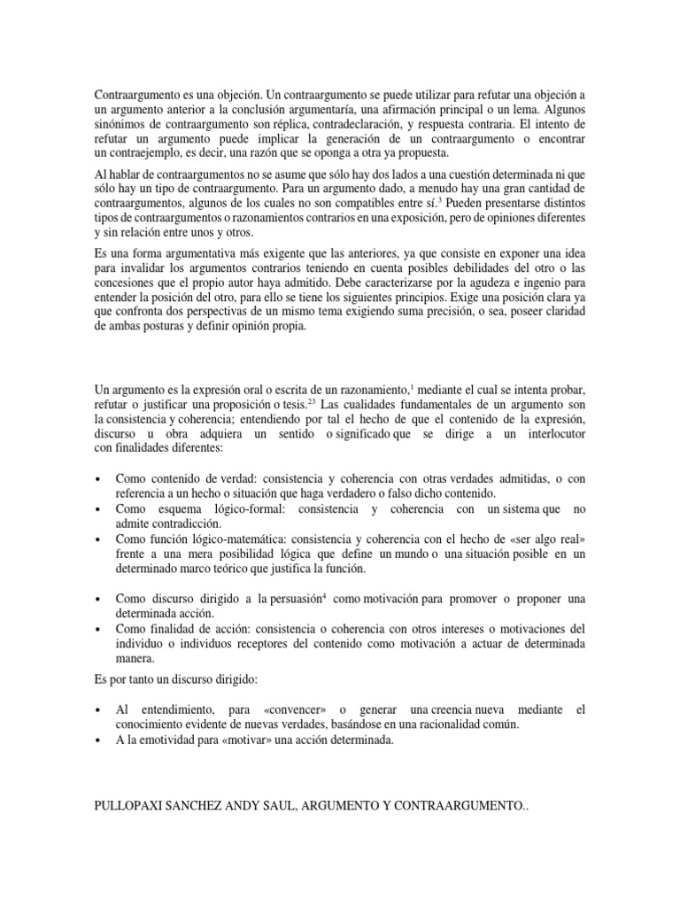 Argumento y Contraargumento | Argumento | Epistemología | Prueba ...