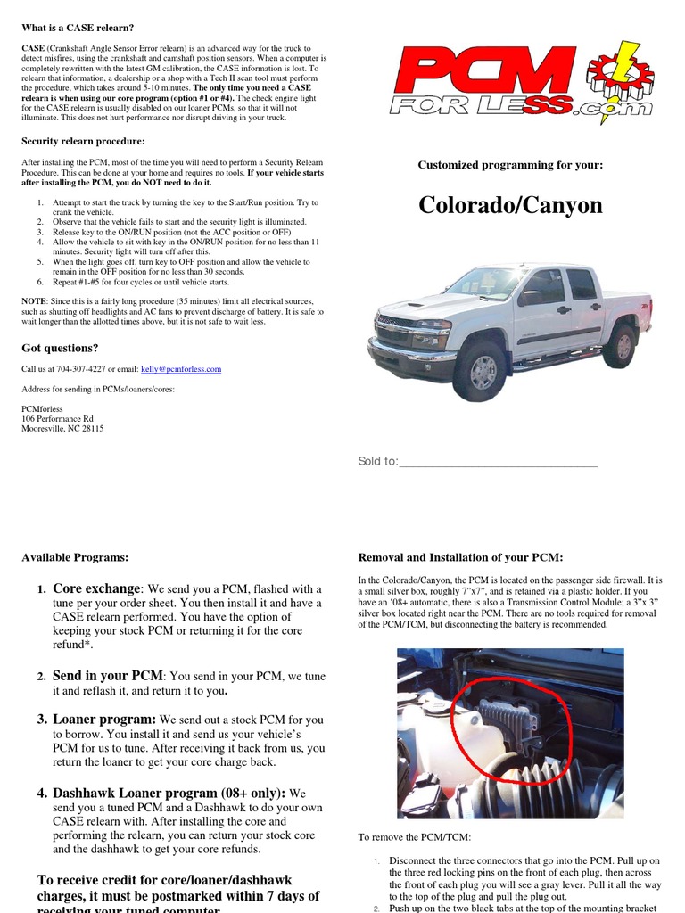 2004 GMC Canyon PCM Installation | PDF | Electrical Connector | Vehicles