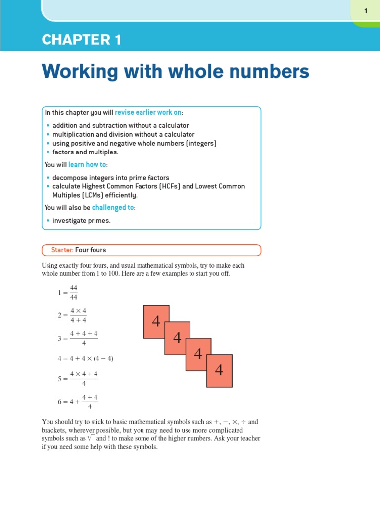 01 - Working With Whole Number PDF | Download Free PDF | Factorization ...