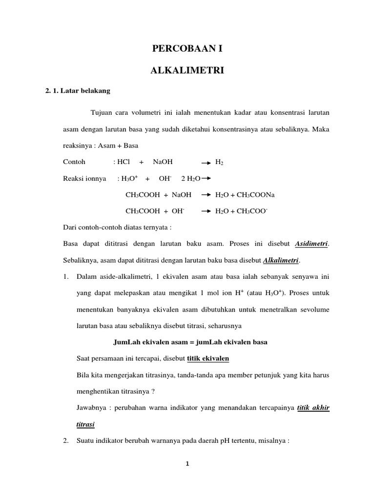 Penuntun Praktikum Kimia Analitik | PDF