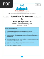 NSAT 2020 Class X Question Paper | PDF | Velocity | Acid