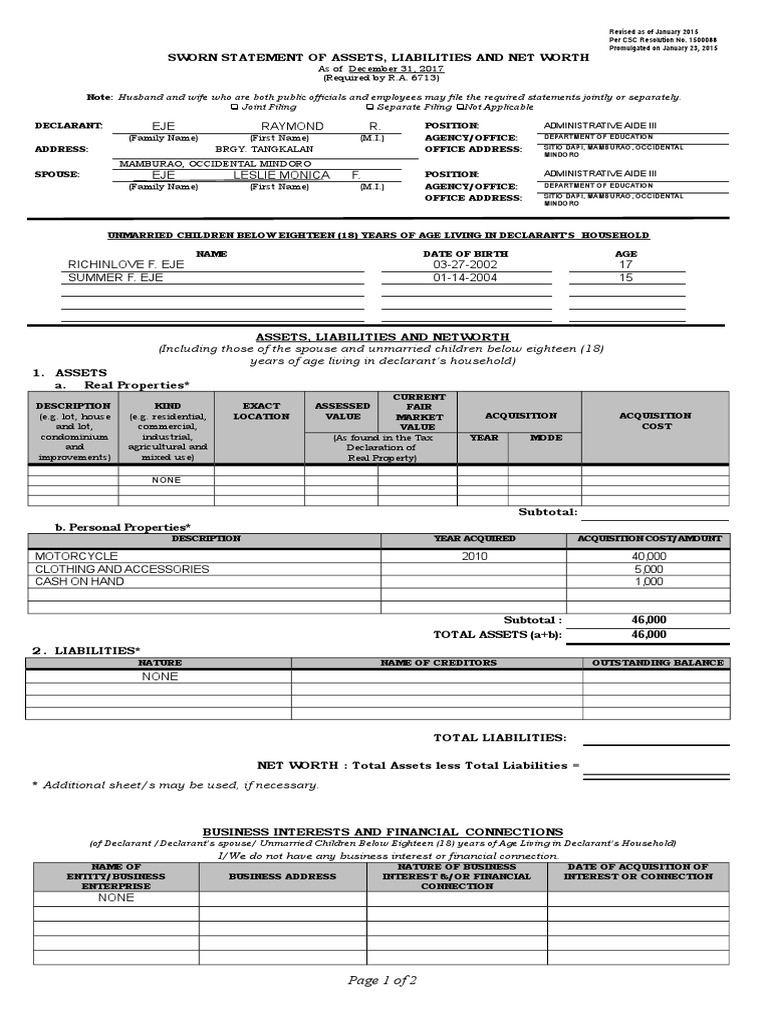 Saln Blank | PDF | Business | Interest