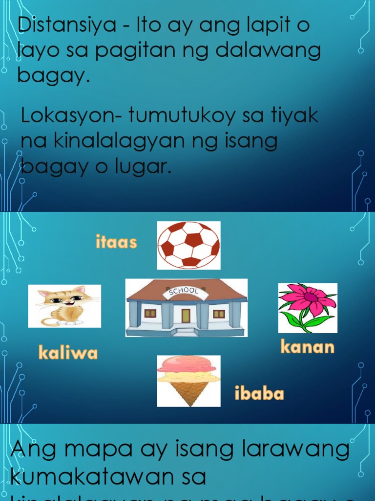 Distansiya - Ito Ay Ang Lapit o Layo Sa Pagitan NG Dalawang Bagay ...