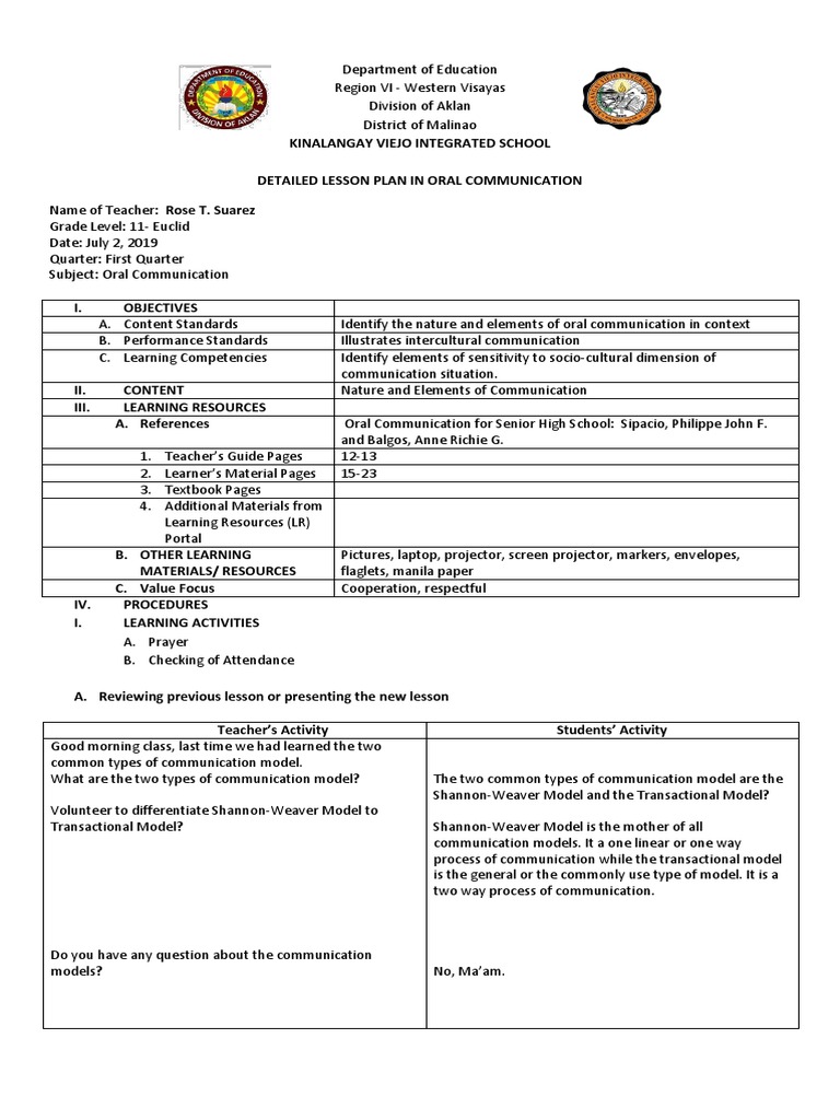 Intercultural Communication Lesson Plan | PDF | Cross Cultural ...