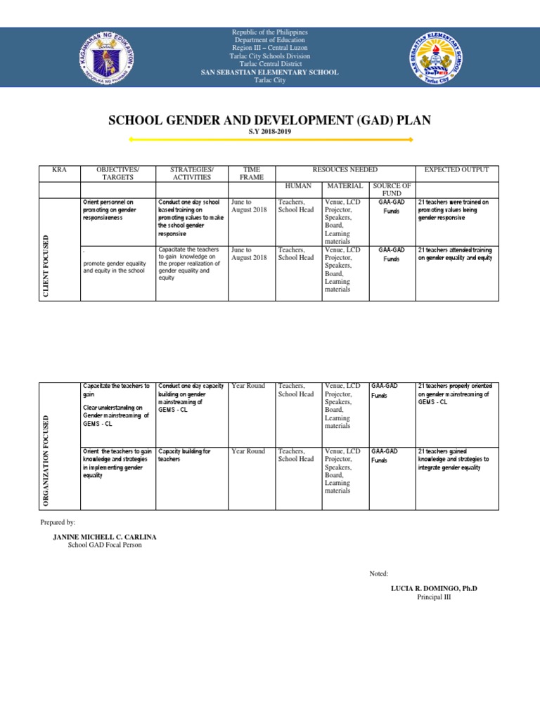 Action Plan GAD | PDF | Gender | Gender Studies