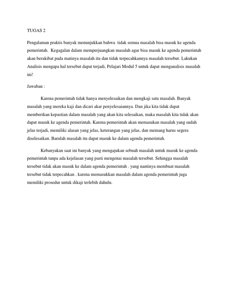 TUGAS 2 Kebijakan Publik | PDF