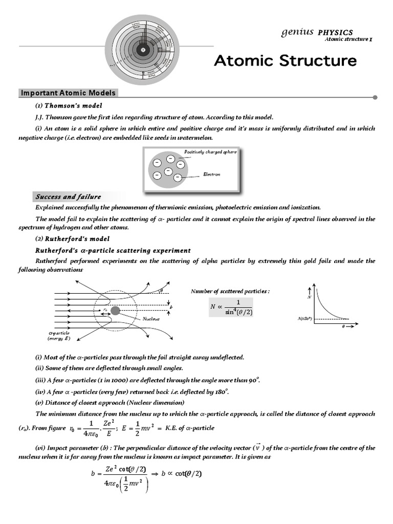 Atomic Structure PDF | PDF | Atomic Nucleus | Neutron