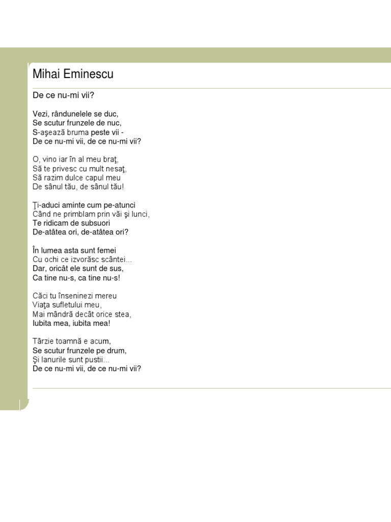 Poezii Eminescu | PDF
