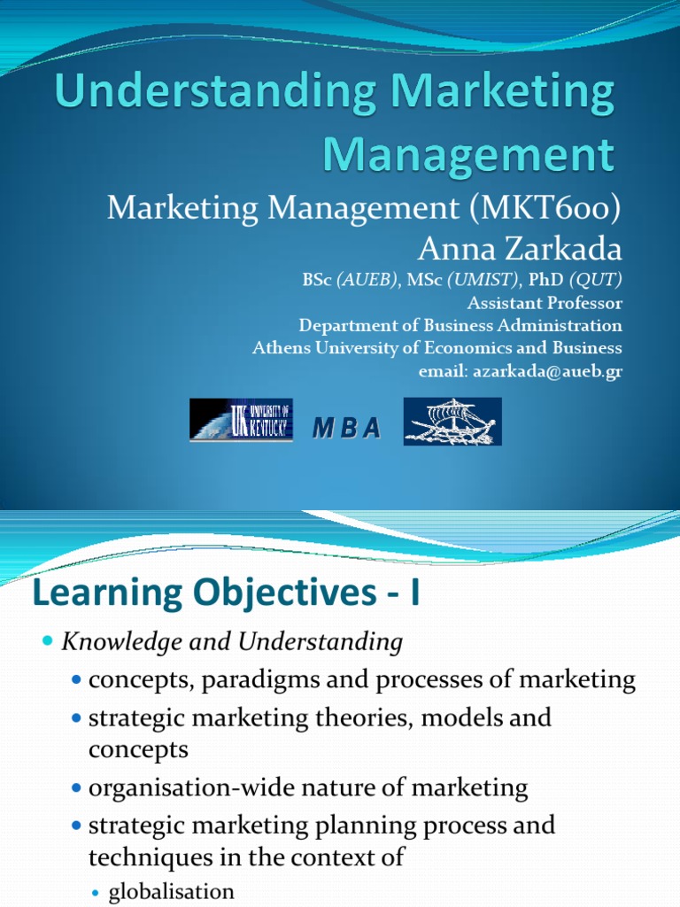 Understanding Marketing Management | PDF | Marketing | Marketing Strategy