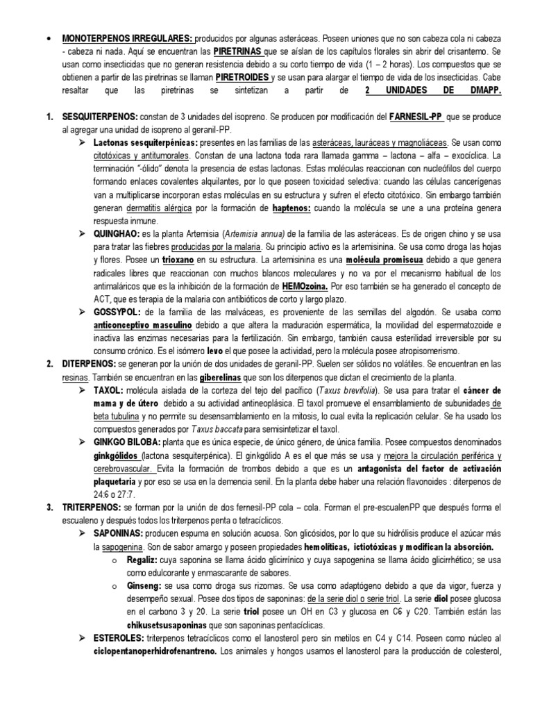 Compuestos Terpenos y sus Aplicaciones | PDF | Productos quimicos ...