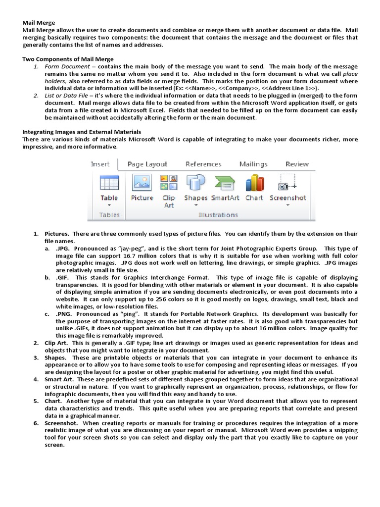 Mail Merge Lesson | PDF | Screenshot | Computer Graphics