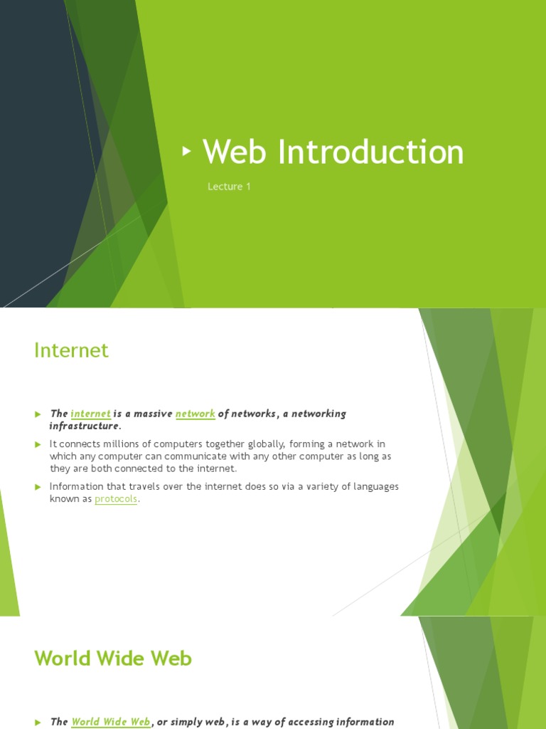 Web Lecture 1 | PDF | World Wide Web | Internet & Web