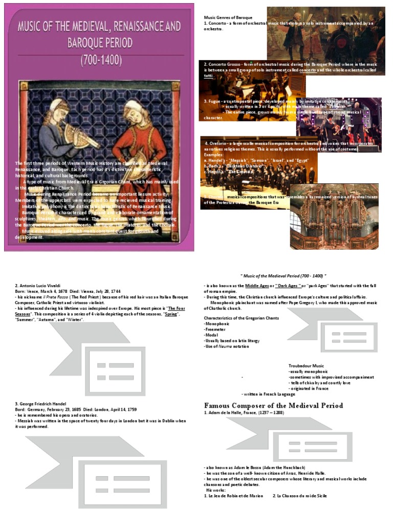 The First Three Periods of Western Music History Are Classified As ...