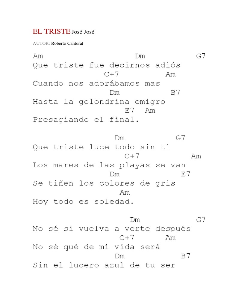 EL TRISTE José José | PDF