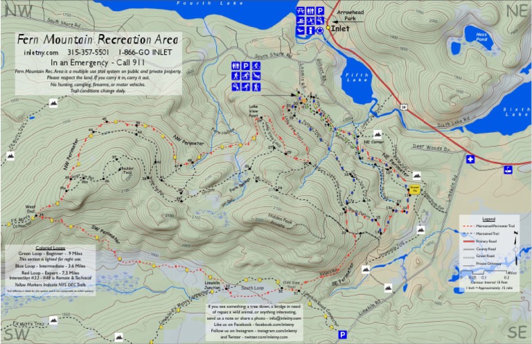 Inlet Ny Fern Park Map | PDF | Trail | Road