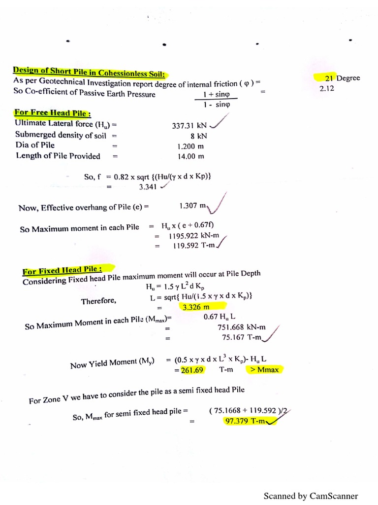 Design of Short Pile | PDF