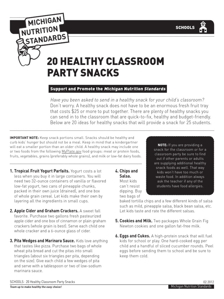 20 Healthy Classroom Party Snacks 394380 7 PDF | PDF | Foods | Pancake