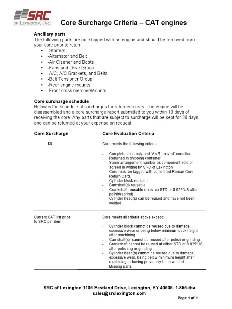 Core Surcharge Criteria | PDF | Transportation Engineering | Vehicle ...