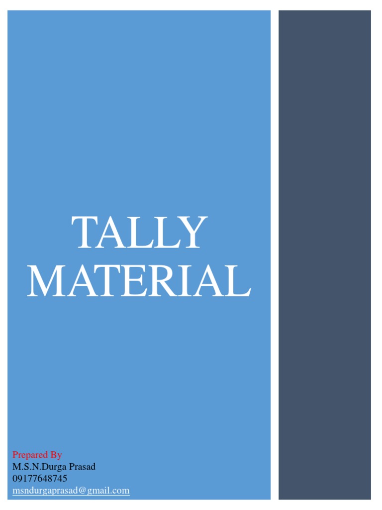 Tally Material: Prepared by | PDF | Debits And Credits | Financial ...