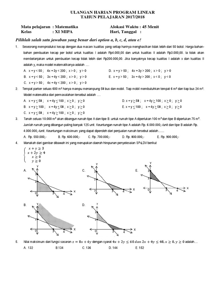 Uh Program Linear | PDF