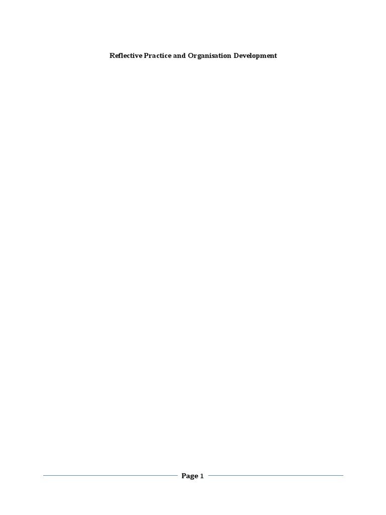 Reflective Practice and Organisation Development | PDF | Reflective ...