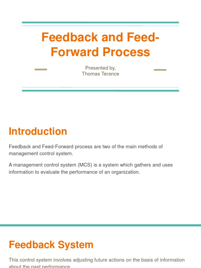 Feedback and Feed Forward Process | PDF