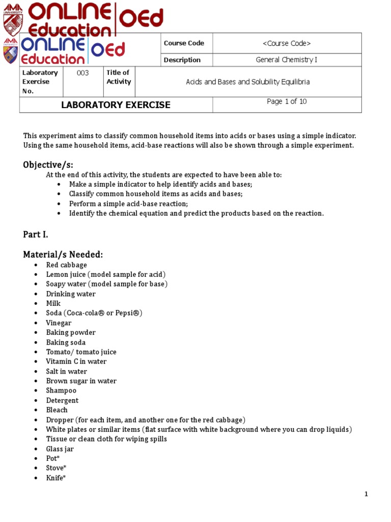 Laboratory Exercise 3 | PDF | Acid | Sodium Hydroxide