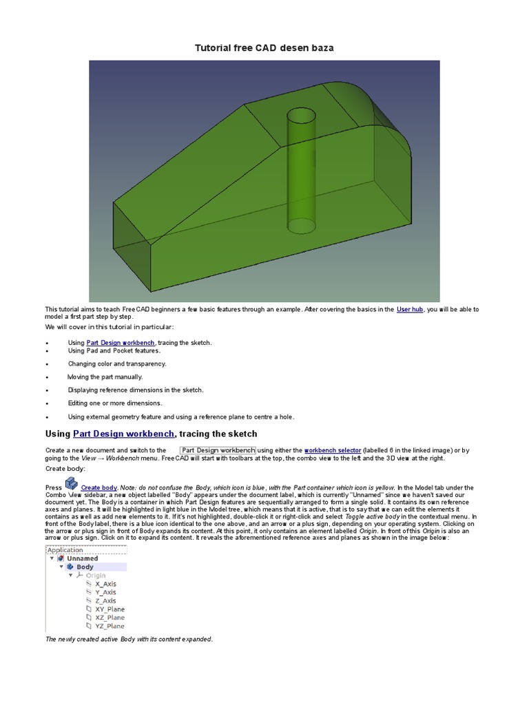 Tutorial Free CAD Ok | PDF | Cartesian Coordinate System | 3 D Printing