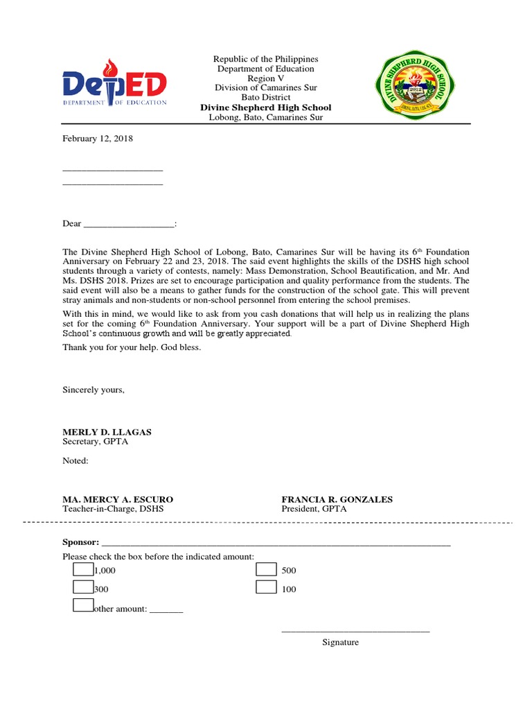 Solicitation Letter | PDF | Social Science