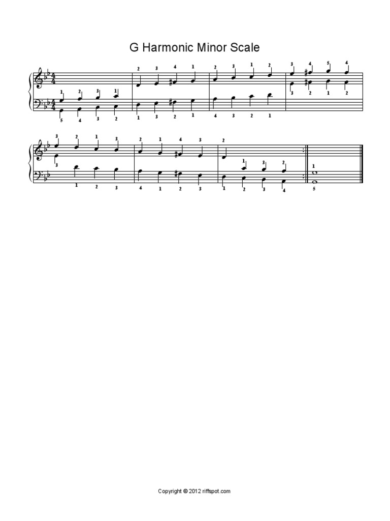 G Harmonic Minor Scale PDF | PDF | Elements Of Music | Music Theory