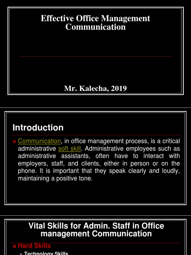 Effective Office Management Communication | PDF | Nonverbal ...