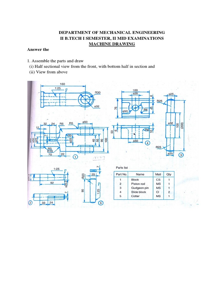 Department of Mechanical Engineering Ii B.Tech I Semester, Ii Mid ...