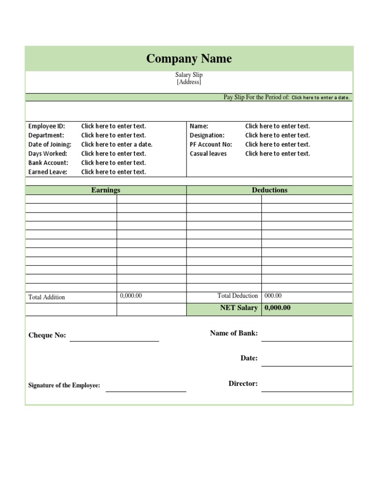 Salary Slip Template 8 | Download Free PDF | Payments | Employment ...