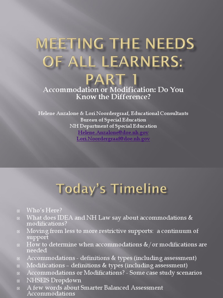 Accommodations vs. Modifications in Education | PDF | Individualized ...