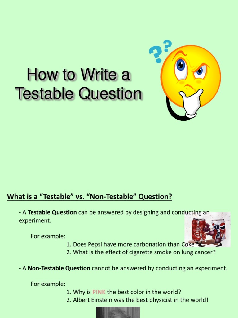 How To Write A Testable Question | PDF | Sunscreen | Question