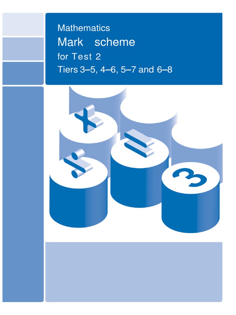 1st Practice Mark Scheme for Maths Test 2 - All Tiers | Fraction ...